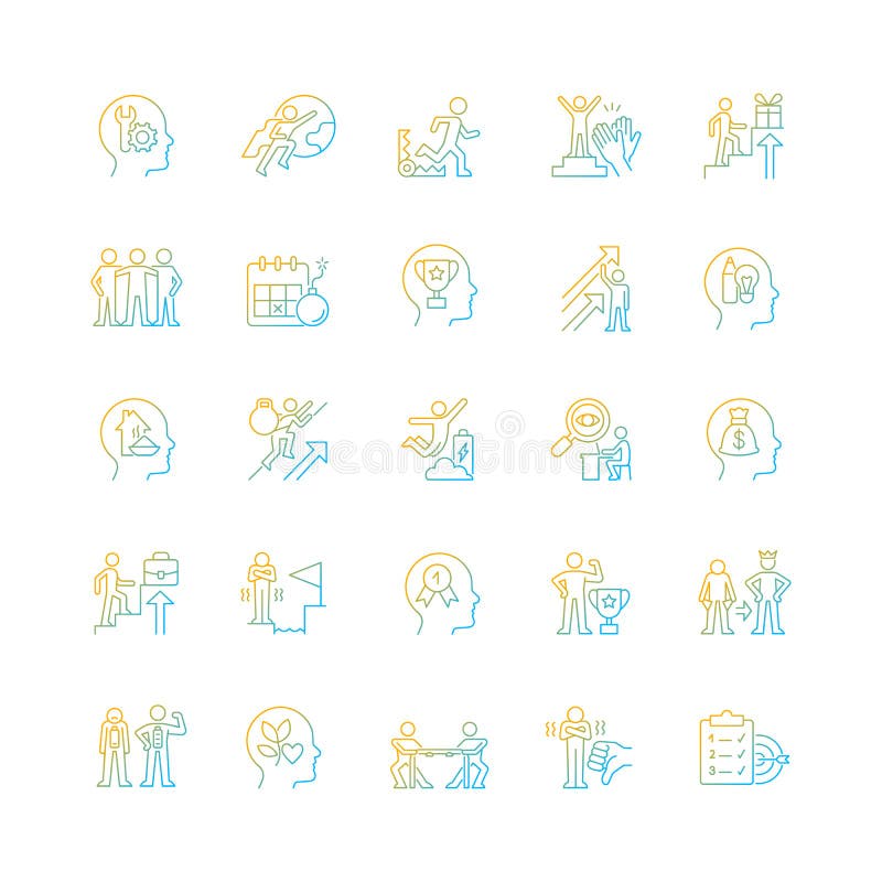 Motivation Gradient Linear Vector Icons Set Stock Vector - Illustration ... Motivation Gradient Linear Vector Icons Set Stock Vector - Illustration ...