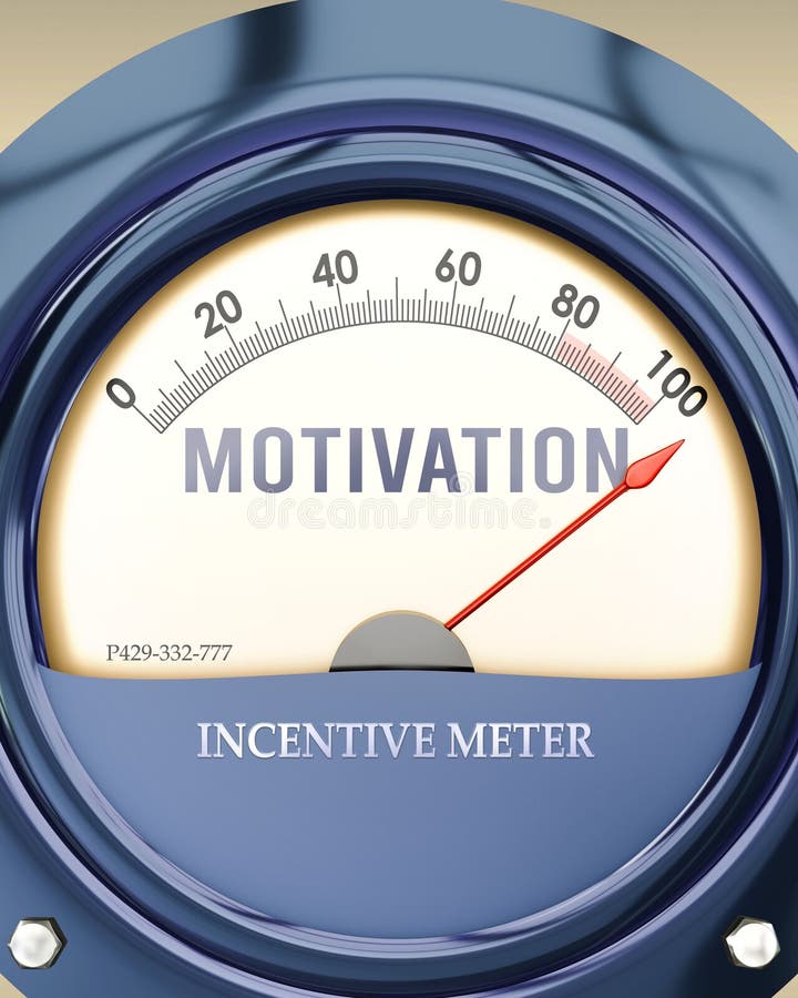 Motivation and Incentive Meter that is Hitting a Full Scale, Showing a ...