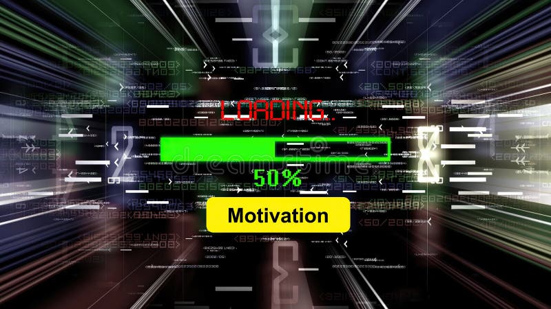 Motivation Loading Progress Bar on the Screen Stock Illustration ...