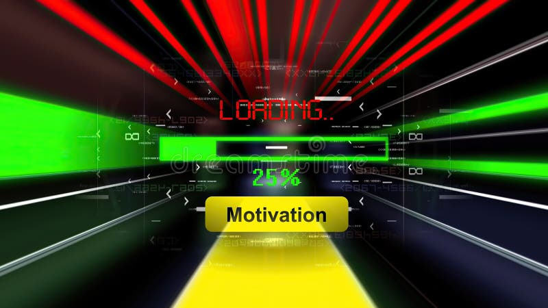 Motivation Loading Progress Bar on the Screen Stock Illustration ...