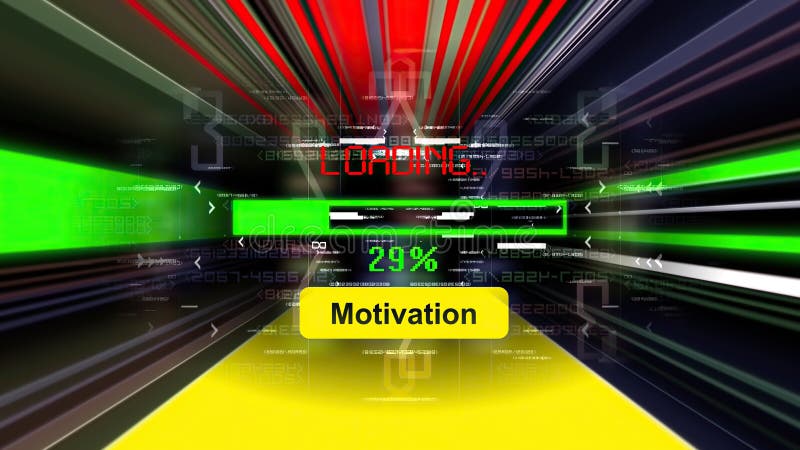 Motivation Loading Progress Bar on the Screen Stock Illustration ...