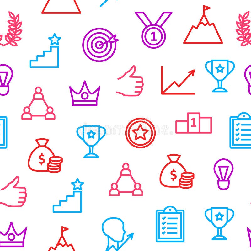 Motivation and Productivity Seamless Pattern Background. Vector Stock ...