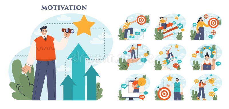 Motivation Set. Ambitious Character Set and Achieve the Goal Stock ...