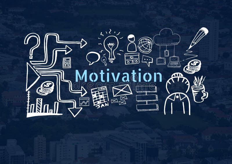 Motivation Text with Drawings Graphics Stock Illustration ...