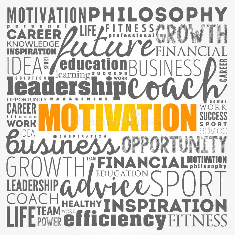 MOTIVATION Word Cloud Collage Stock Image - Image of care, idea: 197946457