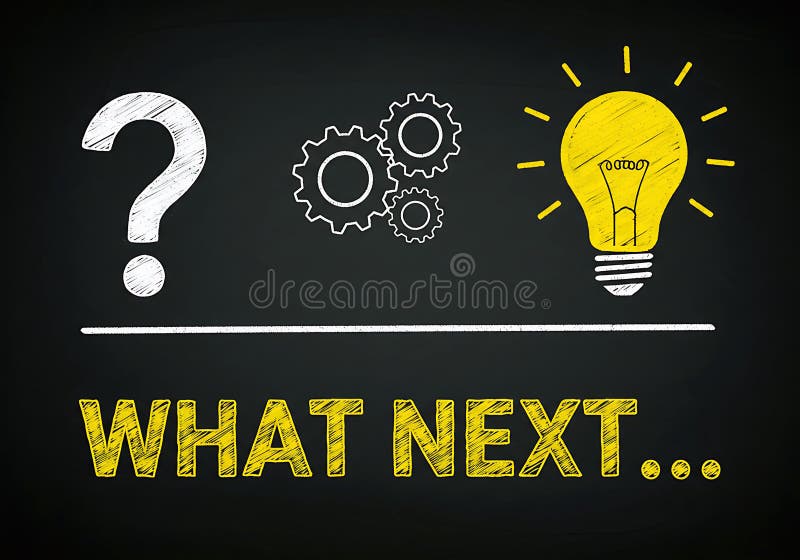 What Next Motivational Chalkboard Design with Icons Planning and ...