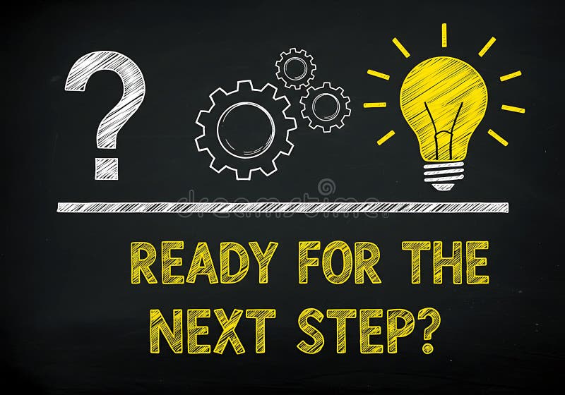 Motivational Classroom Chalkboard Design Ready for Next Step Progress ...