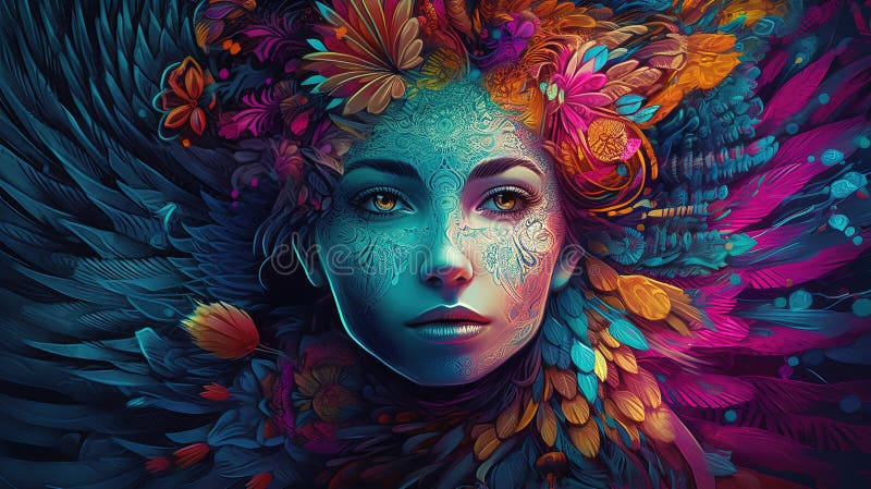 Motivational Colorful Mandala Artwork Stock Illustration - Illustration ...