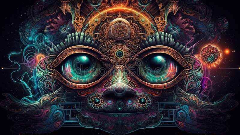 Motivational Colorful Mandala Artwork Stock Illustration - Illustration ...