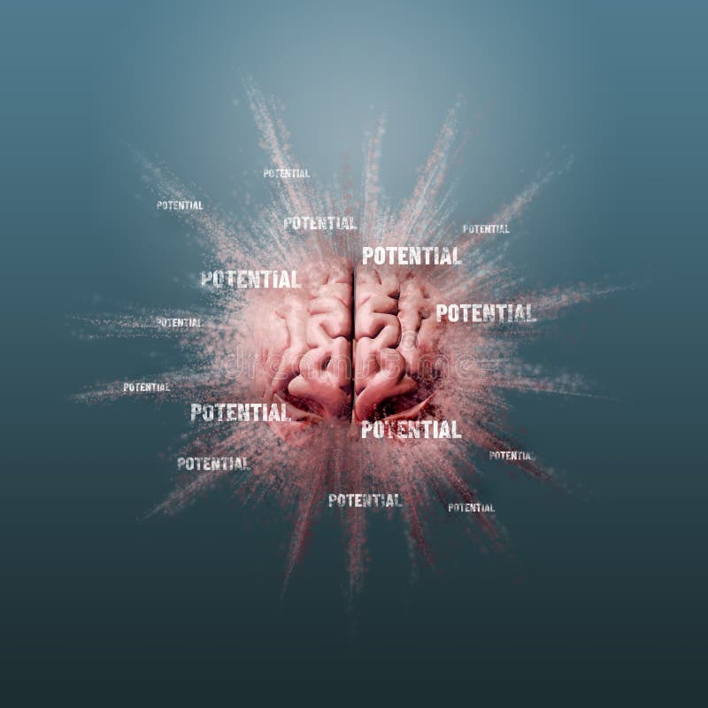 Potential is in your brain stock illustration. Illustration of concept ...