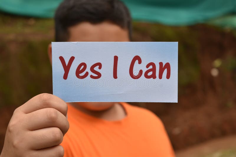 Motivational Content with Yes I Can Written on Paper Stock Photo ...