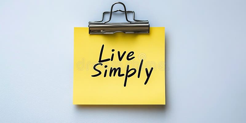 Motivational Live Simply Message on a Yellow Sticky Note, Isolated on ...