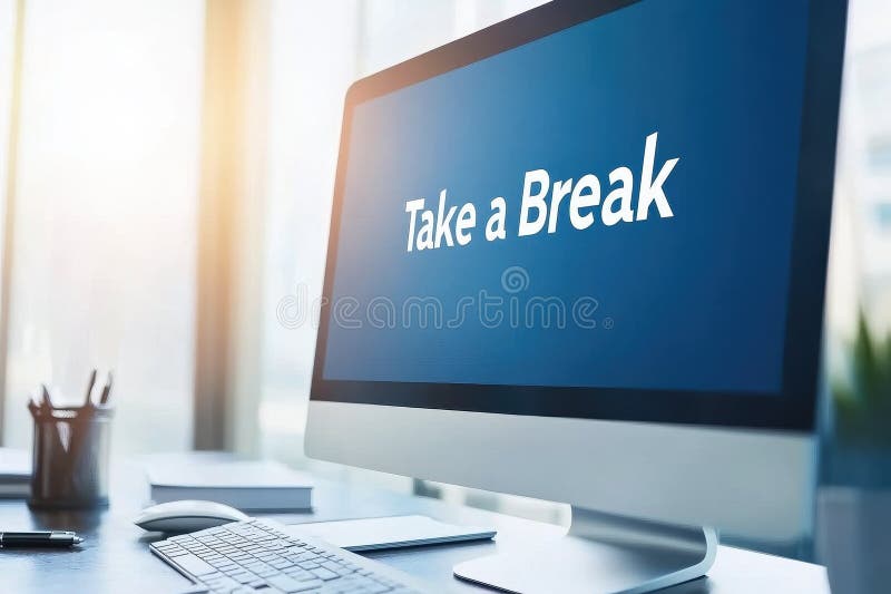 Motivational Message on a Modern Computer Screen To Encourage Taking ...