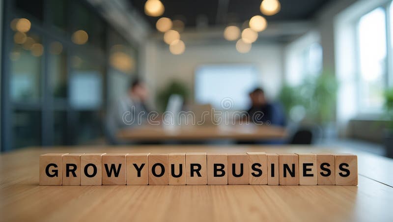 Motivational Message on Wooden Blocks in Modern Office Setting Stock ...