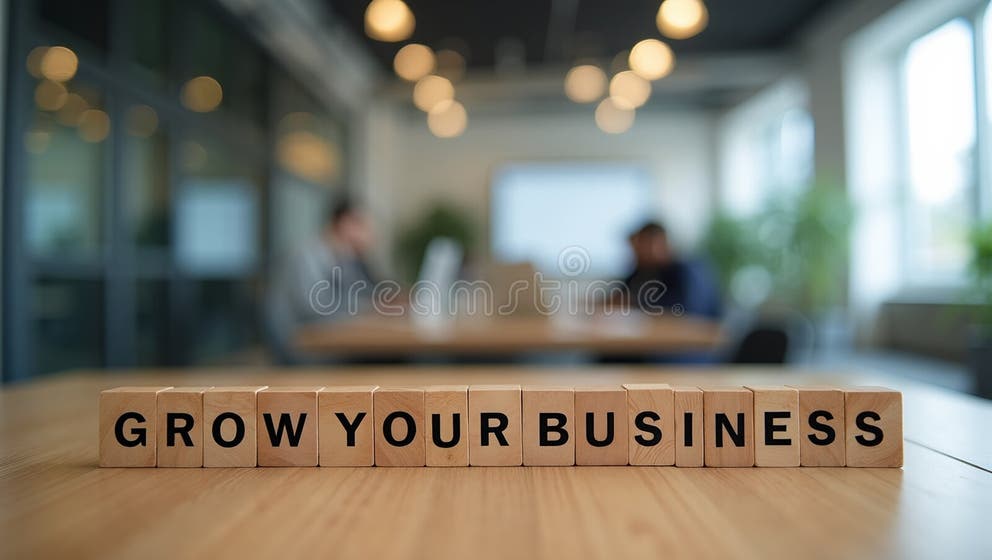 Motivational Message on Wooden Blocks in Modern Office Setting Stock ...