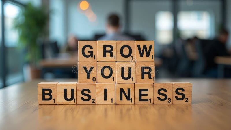 Motivational Message on Wooden Blocks in Modern Office Setting Stock ...