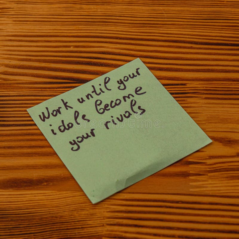 Inspirational Reminder Sticky Note Placed Wooden Table Stock Photos ...