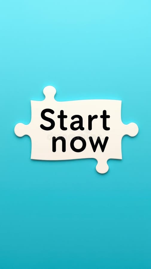 Motivational Message Encouraging Action with Puzzle Piece Design on a ...