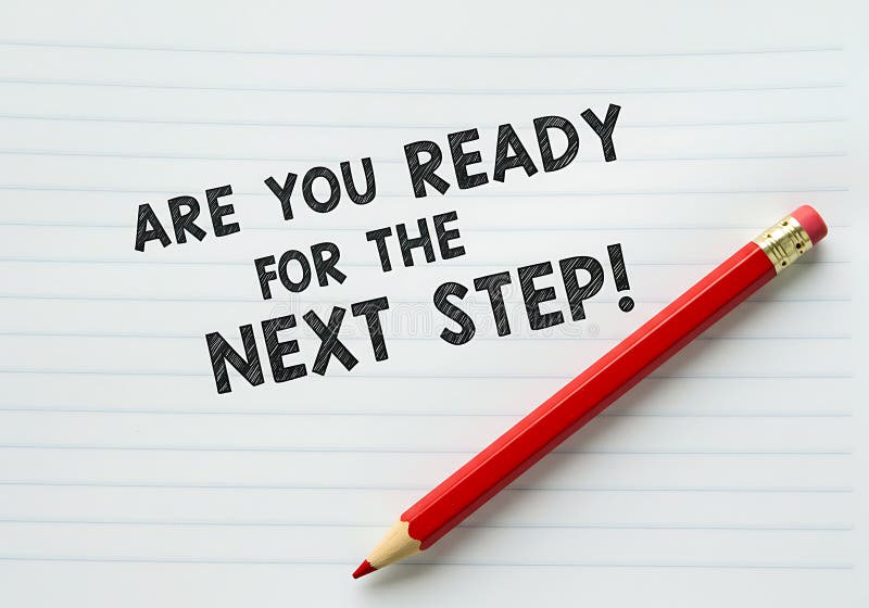 Motivational Notebook Design Asking are You Ready for the Next Step Stock Illustration ...