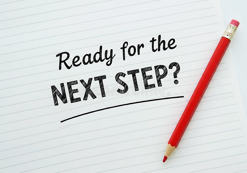 Ready for the Next Step Motivational Notebook Design Productivity and Focus Stock Illustration ...