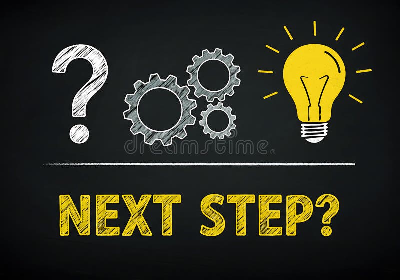 Next Step Chalkboard Graphic for Motivation and Progress Visualization ...