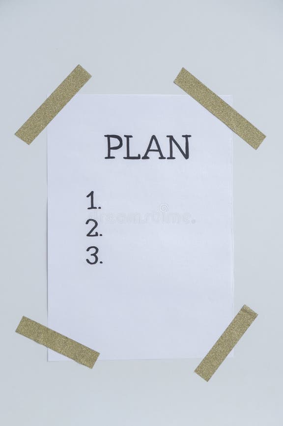Motivational Paper Note PLAN. Goals Setting Concept. Strategy for Self ...