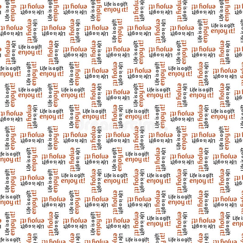 Motivational Phrase Typographic Motif Pattern Stock Photo - Image of ...