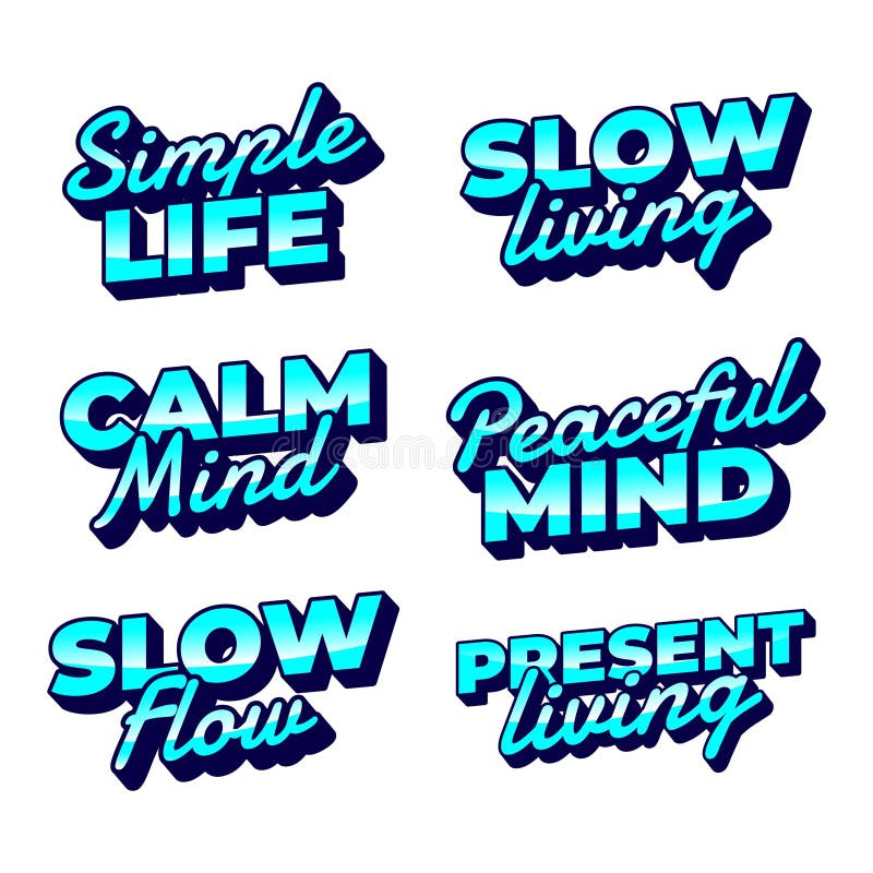 Motivational Phrases in Blue Gradient Text Stock Illustration ...