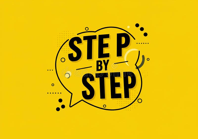 Motivational Poster Step by Step Bold Dynamic Text Yellow Black Stock ...