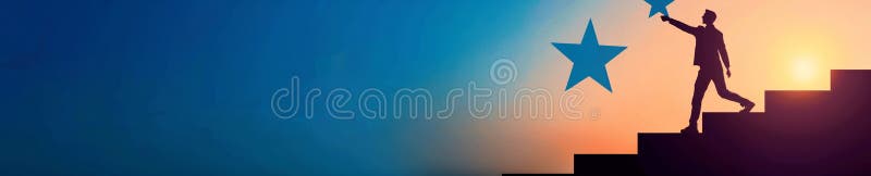 A Motivational Poster Style Image of a Figure Reaching for a Star ...