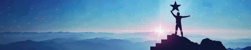 A Motivational Poster Style Image of a Figure Reaching for a Star ...