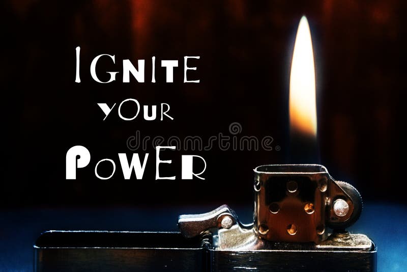 Motivational Quote Over Fire Background Stock Photo - Image of font ...