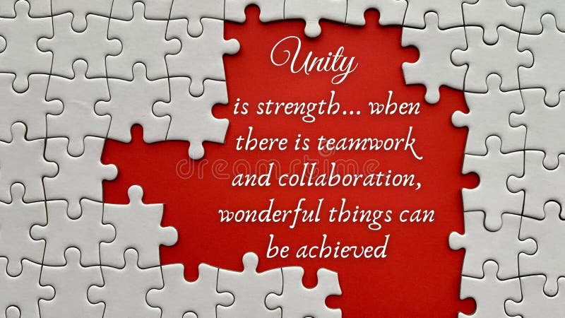 Motivational Quote on Red Cover - Unity is Strength, when There is ...