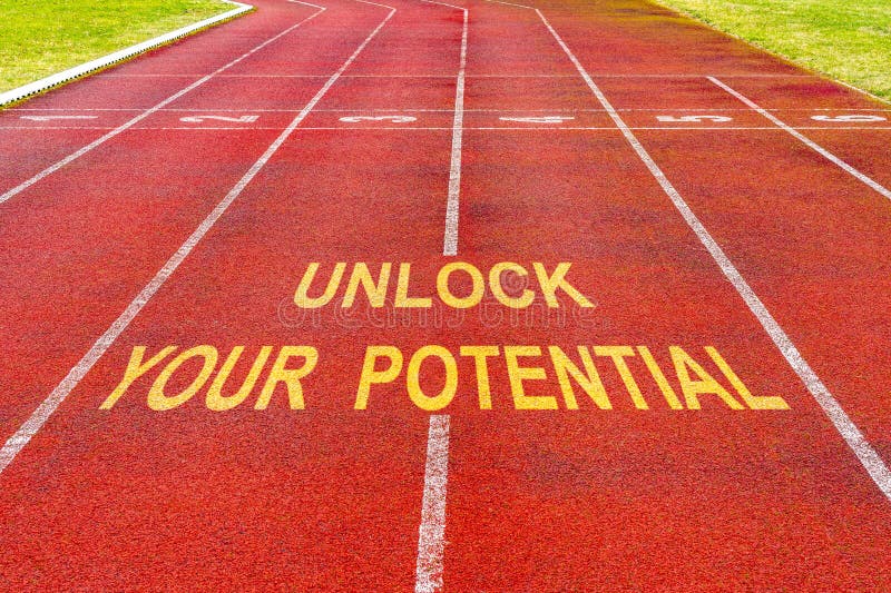 Motivational Quote - Unlock Your Potential Stock Photo - Image of track ...