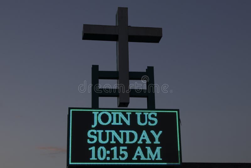 Motivational Religious Message on an Illuminated Sign Editorial Image ...