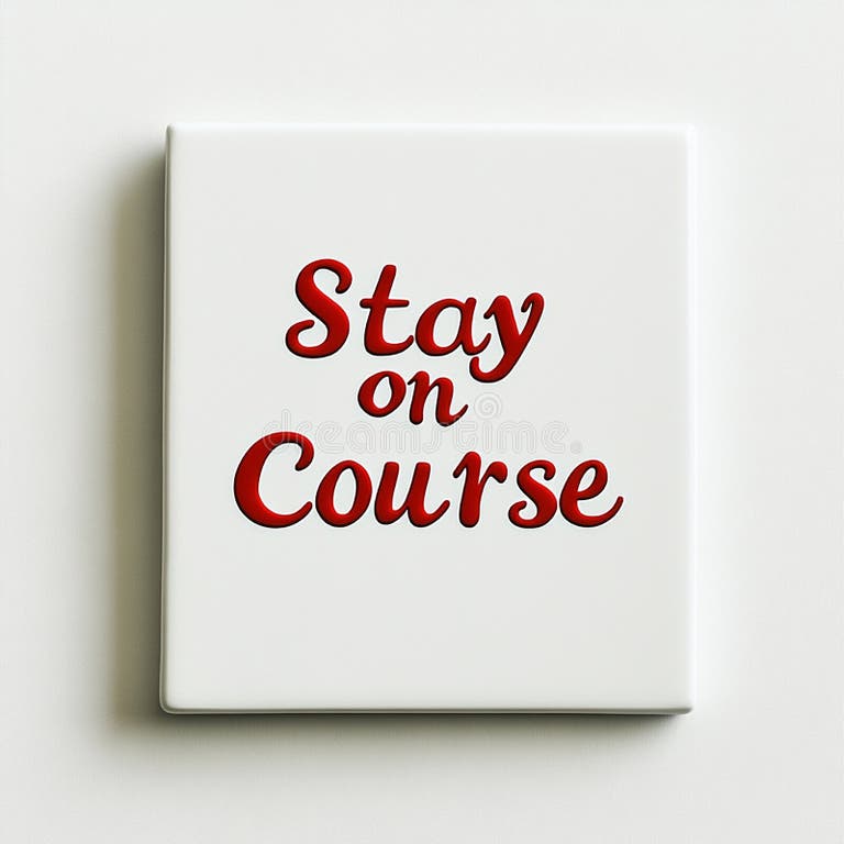 Motivational Reminder "Stay on Course" on White Background Stock ...