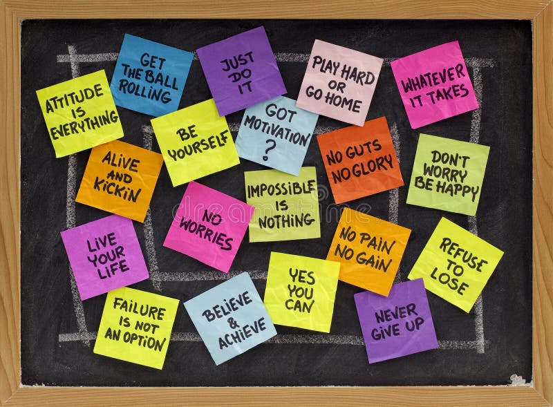 Motivational Slogans and Phrases Stock Image - Image of worry, chalk ...