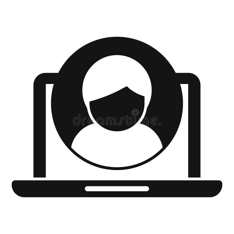 Motivational Speaker Online Laptop Call Icon Simple Vector. Training ...