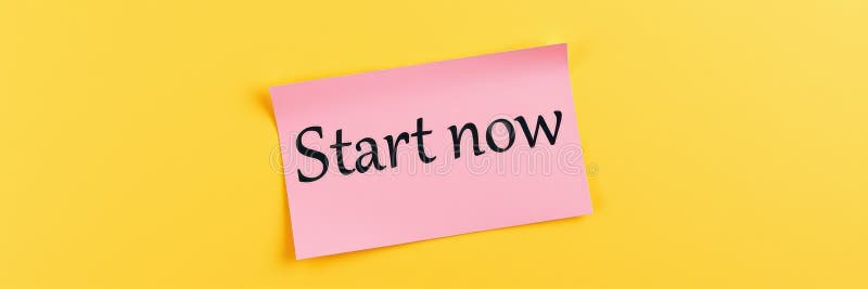 Motivational Sticky Note Urging Action in a Bright Workspace Stock ...