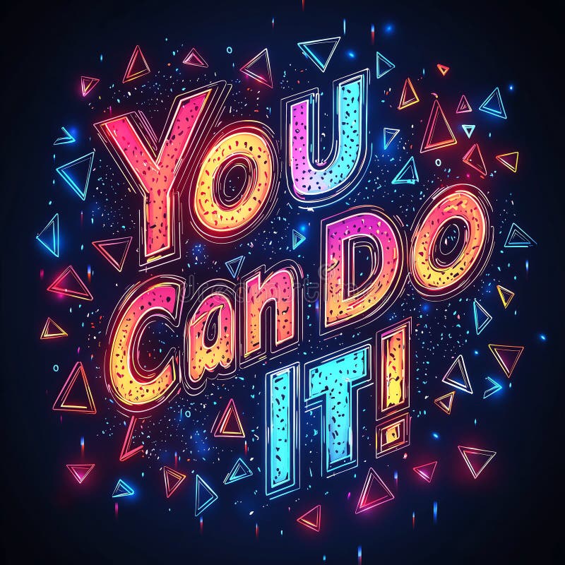 Motivational Text with Light Effects and a Vibrant Background. Stock ...