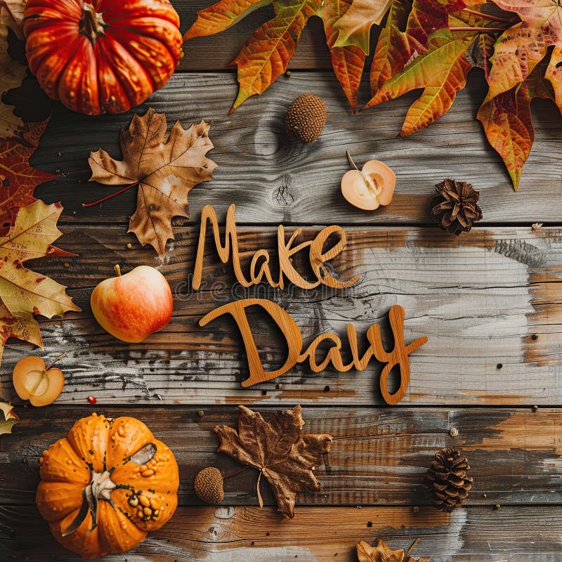 Motivational Text Overlay on Fall Themed Background for National Make a ...