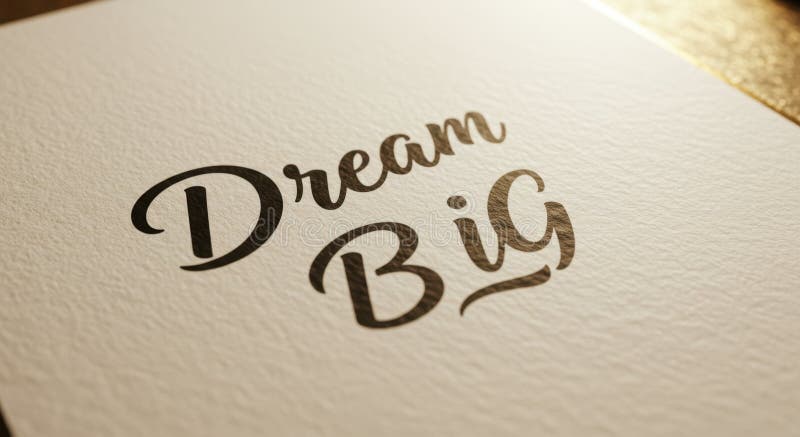 Motivational Typography Design: "dream Big" in Elegant Black Script on ...
