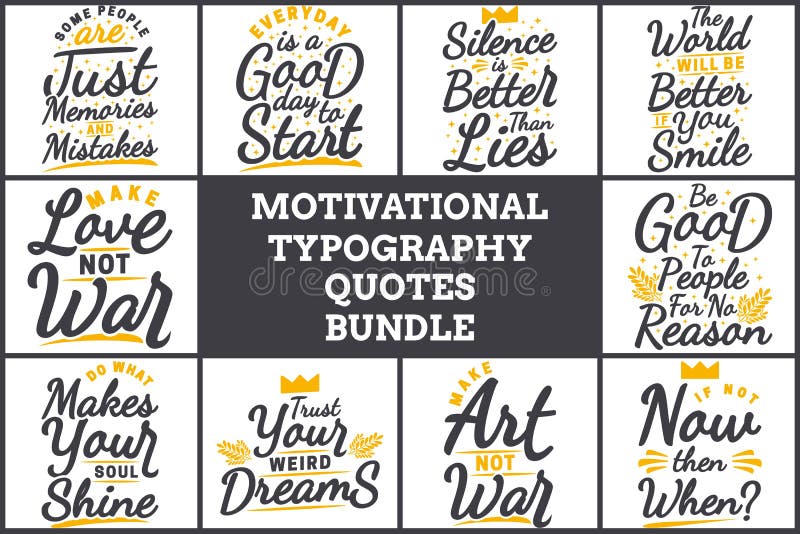 Set of motivational quotes stock vector. Illustration of messages ...