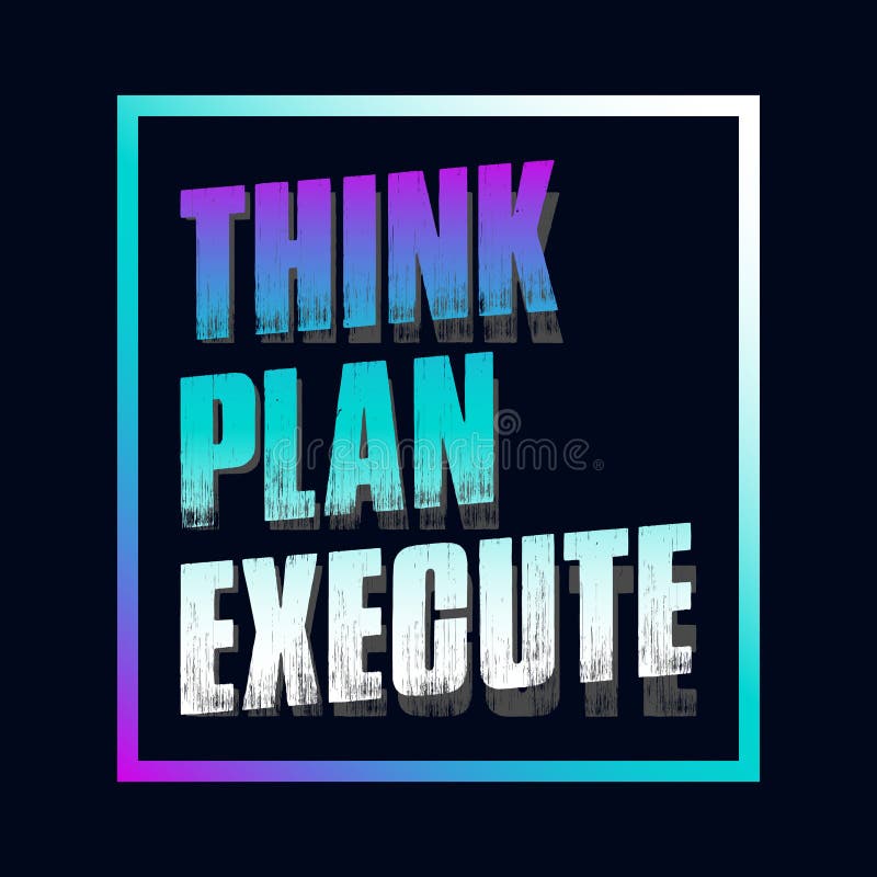 Motivational Typography T-shirt Design Featuring the Quote Think, Plan ...