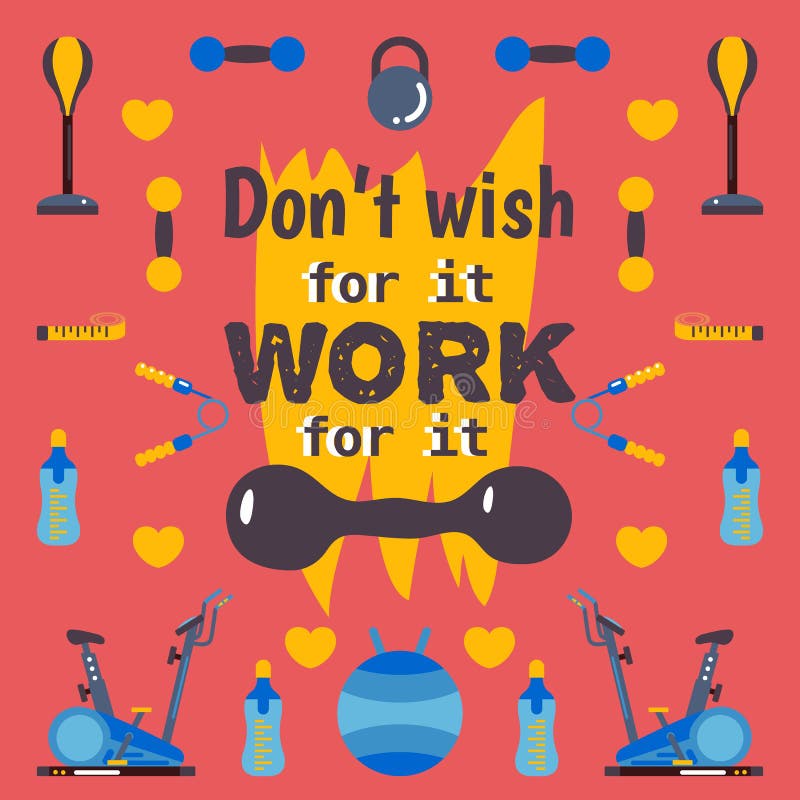 Motivational Workout Poster, Vector Illustration. Typographic Phrase ...