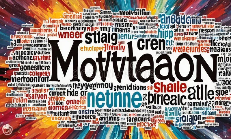 Motivon Word Cloud in the Shape Circle Stock Illustration ...