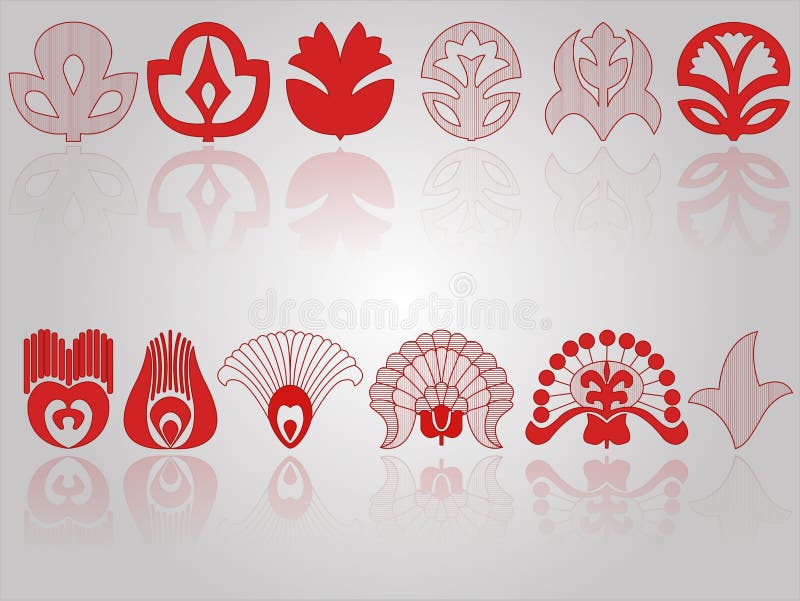 Motivos húngaros definidos stock de ilustración. Ilustración de ...