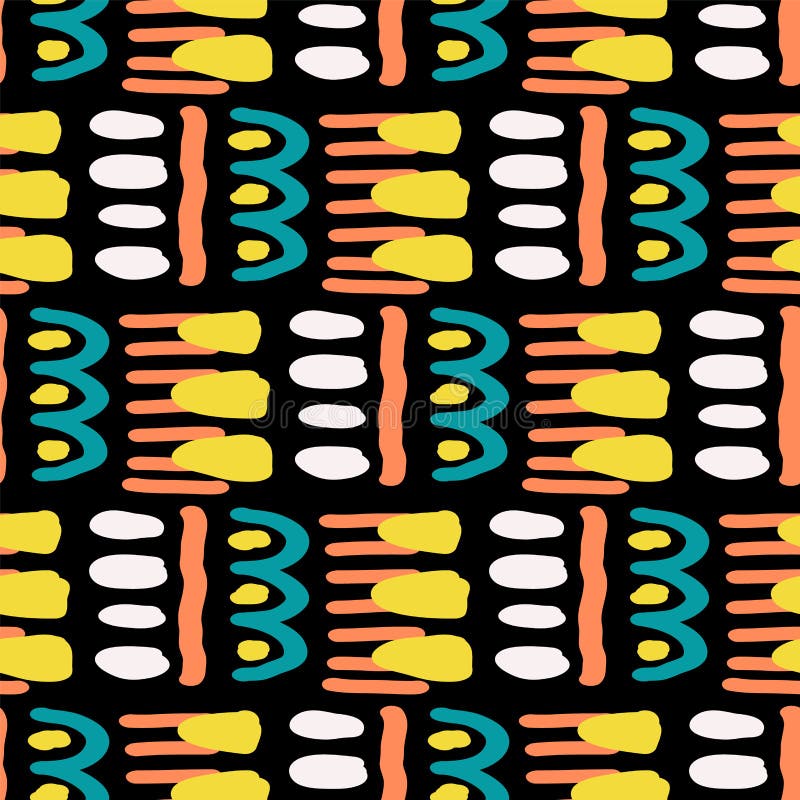 Motley Brush Trendy Vector Seamless Pattern Stock Illustration ...