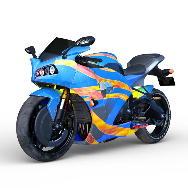 Moto azul stock de ilustración. Ilustración de moderno - 124294661