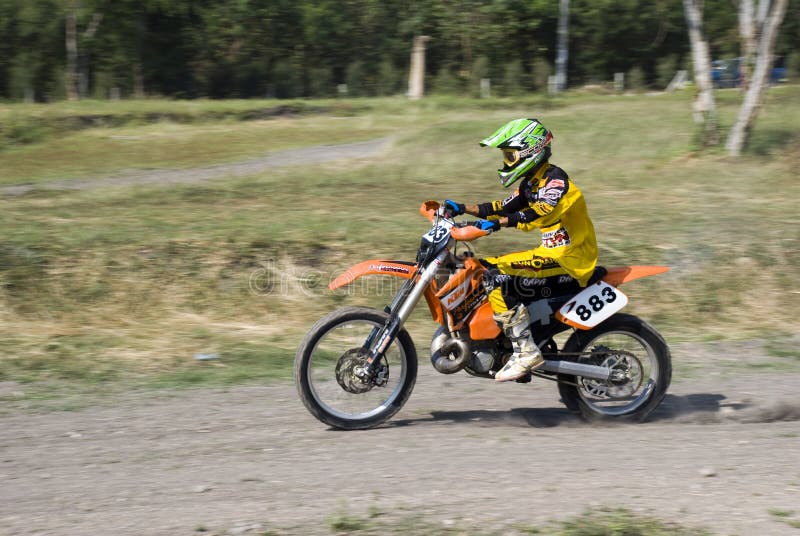 Moto-cross rider editorial stock image. Image of yellow - 18809784